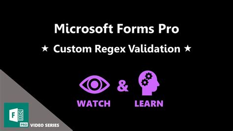Custom Regex Validation Microsoft Forms Pro Youtube