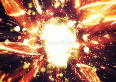 3d Illustration Of Exploding Light Bulb Stock Illustration
