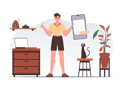 Premium Vector Data Protection Concept Smart Contract A Man Holds A