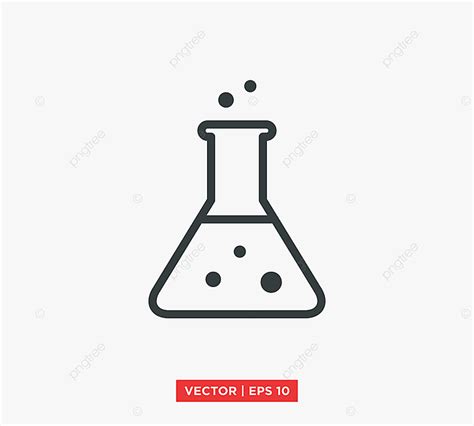 Gambar Ilustrasi Vektor Ikon Makmal Erlenmeyer Flask Sains Simbol