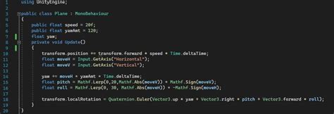 Flight Movement C Script For Unity Game