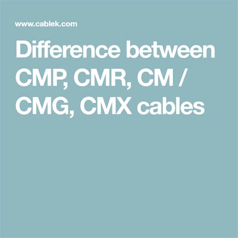 Difference Between CMP CMR CM CMG CMX Cables Cables Different Air Duct