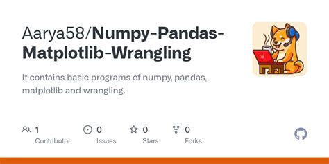 Github Aarya58numpy Pandas Matplotlib Wrangling It Contains Basic