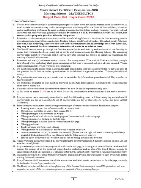 maths 041 set 65 2 1 2 3 class xii marking scheme