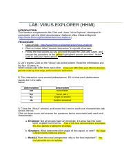 Lab Virus Explorer Hhmi Docx LAB VIRUS EXPLORER HHMI INTRODUCTION This Handout Complements