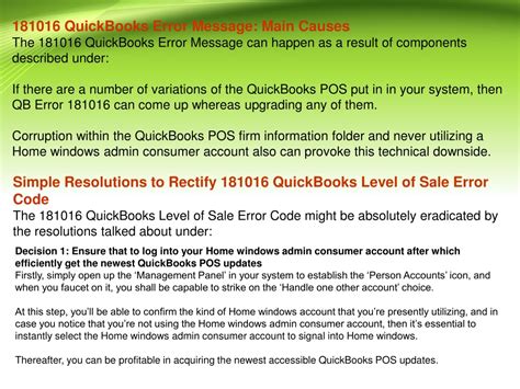 Ppt Quickbooks Error 181016 Most Relevant Technical Guide Powerpoint