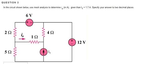 solved in the circuit shown below use mesh analysis to