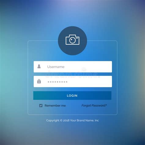 Elegant Ui Login Form Design On Blurred Background Stock Vector Illustration Of Form Password
