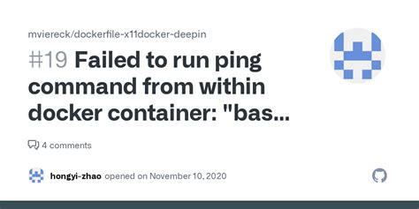 Failed To Run Ping Command From Within Docker Container Bash Usr Bin Ping Operation Not