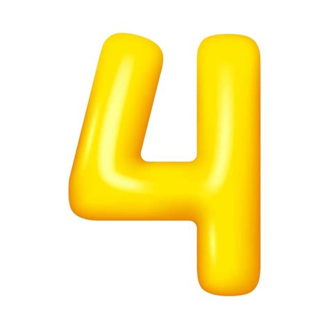 Premium Vector Four Number D Numeral Fourth Anniversary Balloon