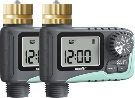Rainpoint 2 Pack Sprinkler Timer With Brass Swivel Water Timer For Garden Hose