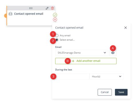 Workflow Condition Contact Opened Email Support Salesmanago Customer Engagement Platform