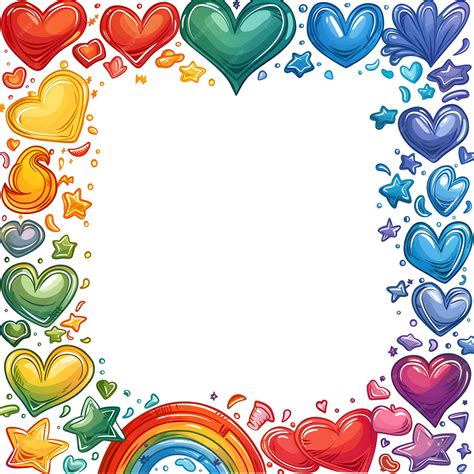 Premium Photo Pride Colors And Unity Symbols Border Frame Concept In Doodle Line Cartoon Style