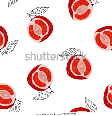 Seamless Pattern Vulva Graipfruit Yoni Illustration Stock Vector Royalty Free 2276028751