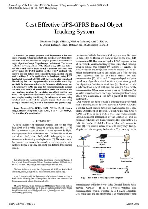 pdf cost effective gps gprs based object tracking system