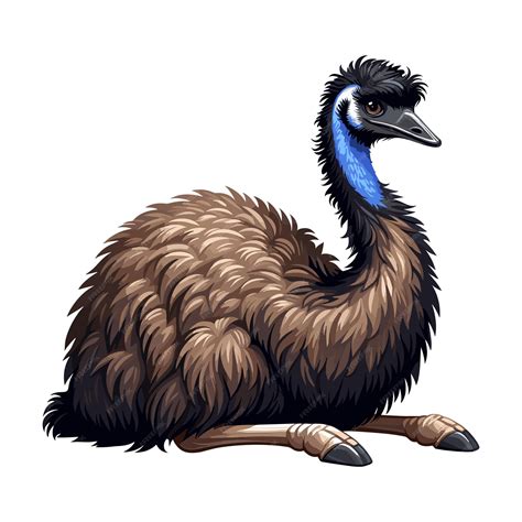 Premium Vector Cute Emu Vector Cartoon Illustration