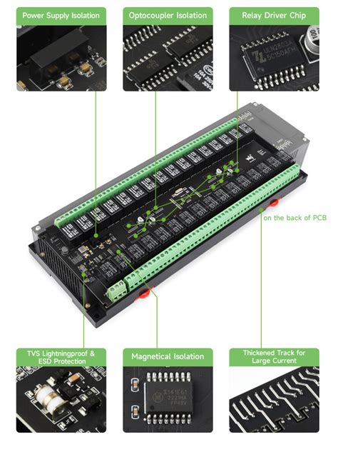 Waveshare Modbus Rtu 32ch Relay Module Rs485 Interface With Multiple 78 94