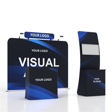 10x10 Straight Trade Show Display Booth With Modular Add Ons Aom