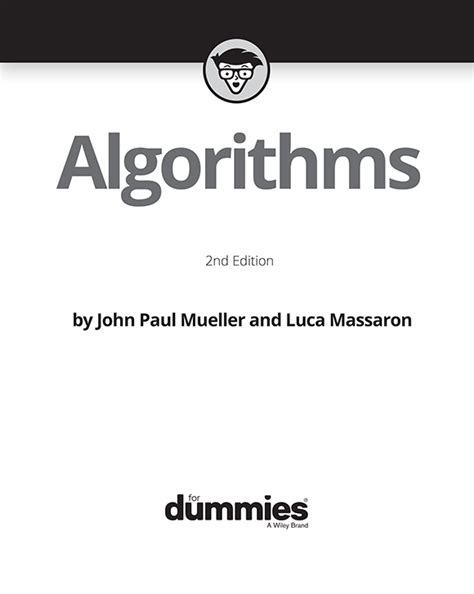Title Page Algorithms For Dummies 2nd Edition Book