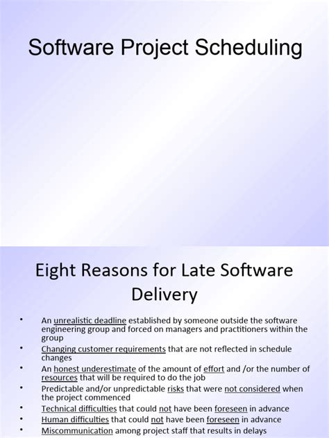 software project scheduling pdf