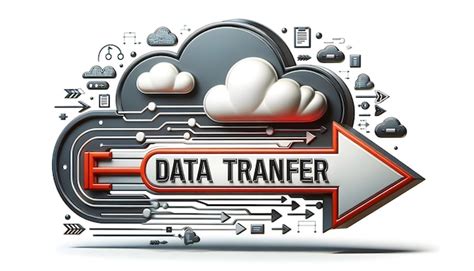 Photo Realistic As Cloud And Arrow With Data Transfer Wording Concept As A Detailed Illustration