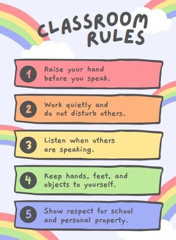 Printable Classroom Rules Download PDF | Rules | Classroom Rules | Behavior Rules - Etsy
