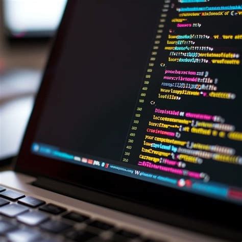 Free Coding Workstation Close Up Image Laptop Code Programming