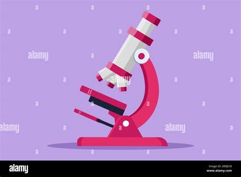Graphic Flat Design Drawing Stylized Microscope Logo Icon Symbol Lab Microscope To Magnify
