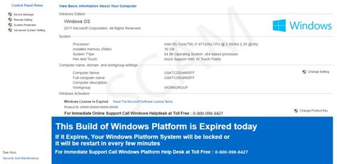 Remove This Build Of Windows Platform Is Expired Today Fake Alerts