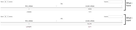 dt table modifiying column display for large numbers general posit