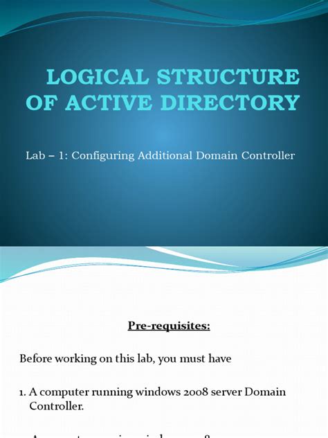 Lab 1 Configuring Additional Domain Controller Pdf
