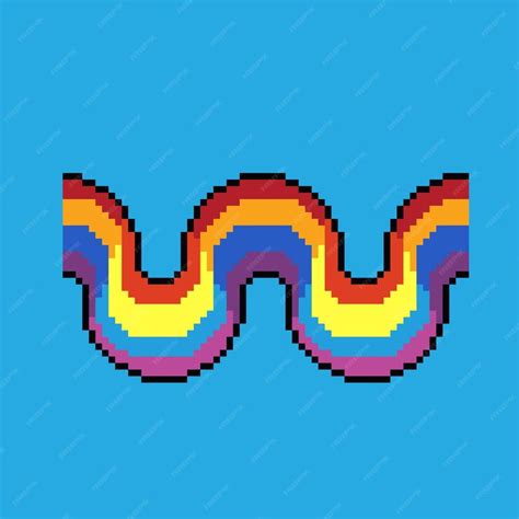 premium vector pixel art illustration rainbow pixelated rainbow