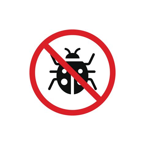 No Insects Icon Sign Symbol Isolated On White Background Lady Bug Prohibition Icon