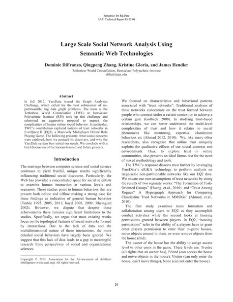 Pdf Large Scale Social Network Analysis Using Semantic Web Technologies