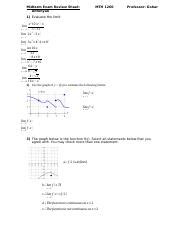 Calculus Midterm Exam Review Limits Graphs And Derivatives Course Hero