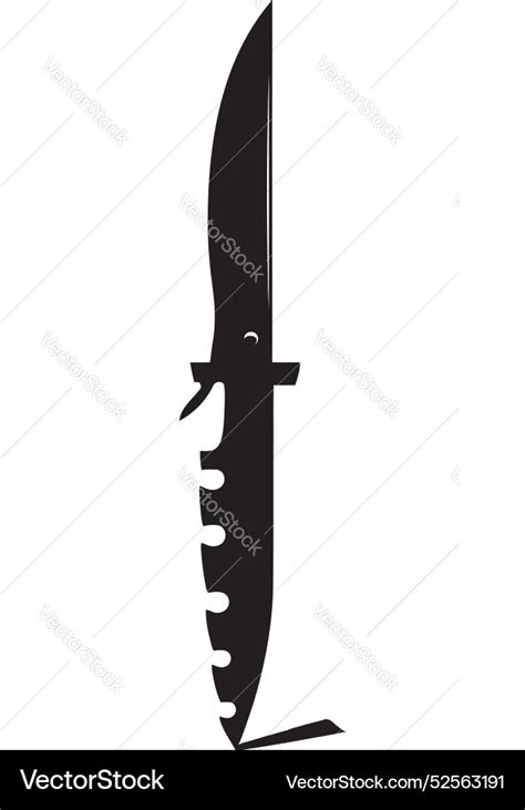 Gothic Guardian Sophisticated Combat Knife Vector Image
