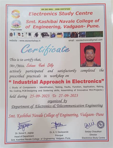 delighted to have participated in an illuminating electronics workshop