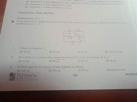 Comprehension Based Questions Comprehension 1 In The Circuit Shown Init