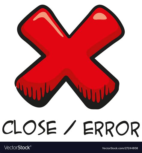 Icon Button Error Delete Fault Delete Letter X Vector Image