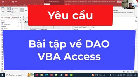Bài Tập Ado Vba Access 02 Vba Access Nâng Cao Nt Software Youtube