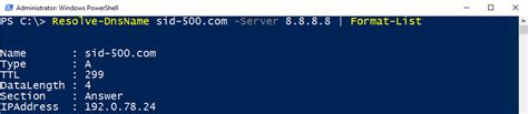The New Nslookup Resolve Dnsname Sid 500com