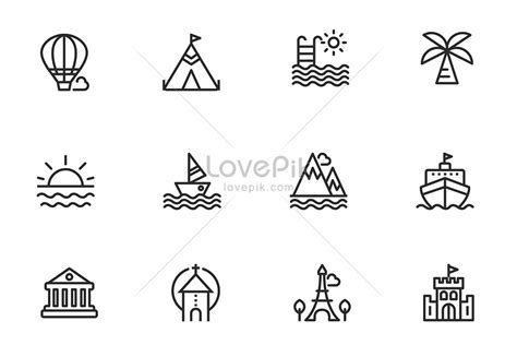 관광 아이콘 일러스트 무료 다운로드 Lovepik