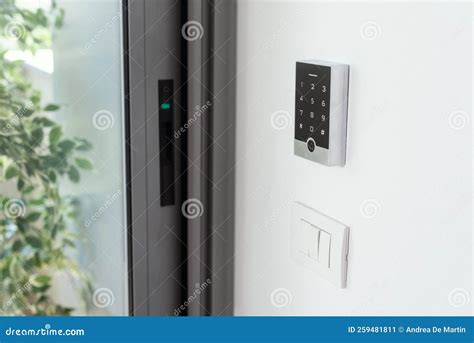 Man Setting An Alarm Code For Home Security Stock Image Image Of Control Innovation