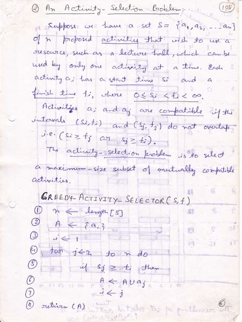 Activity Selectin Problem Pdf