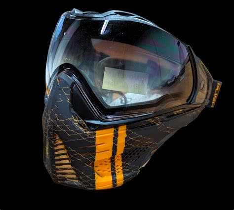 Push Paintball Mask Vpr Black Orange Airsoft And Speedsoft Skull