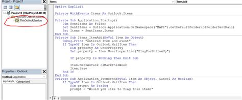 Vba How To Popup Question Whether To Flag After Pressing Send