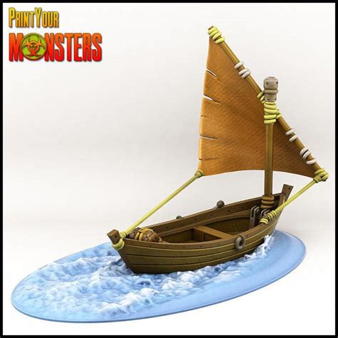 3d Printed Print Your Monster Ocean Sail Boat 28 32mm Dandd Etsy