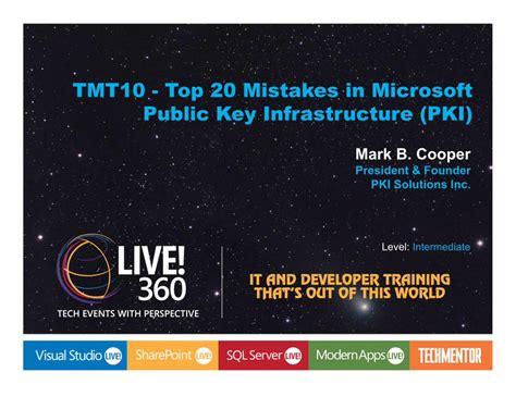 Pdf Top 20 Mistakes In Microsoft Public Key Infrastructure Pki