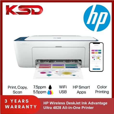 HP Wireless DeskJet Ink Advantage Ultra 4828 4928 All In One Printer Print Scan Copy