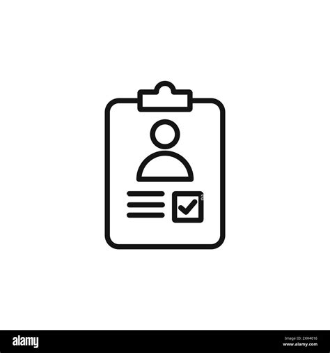 Assignment Icon Logo Sign Vector Outline In Black And White Color Stock